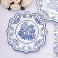 BalsaCircle 25 White Blue 10" Floral Disposable Dessert Paper Plates ...
