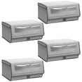 mDesign Large Fabric Closet Shoe Storage Box, 4 Pack, Gray Herringbone ...