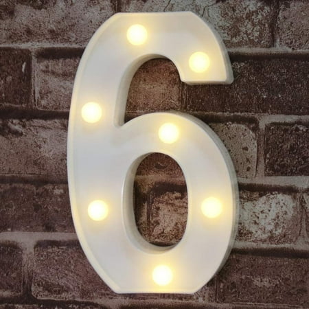 Decorative Led Light Up Number Letters, White Plastic Marquee Number ...