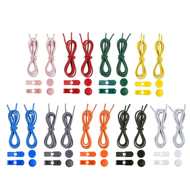 9 Pairs Elastic Shoe Laces Adjustable Tieless Shoelaces Fast Tie ...