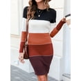 CUPSHE Women's Colorblock Bodycon Mini Sweater Dress,Sizes XS-XL ...