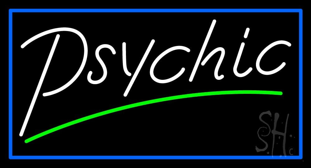 White Psychic Green Line LED Neon Sign 20" Tall x 37" Wide - inches ...
