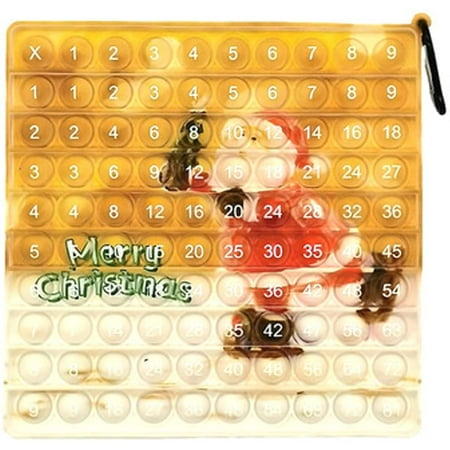 1-100 Numbers PopToys, Square Silicone Simple Big Size Push Pop Fidget ...