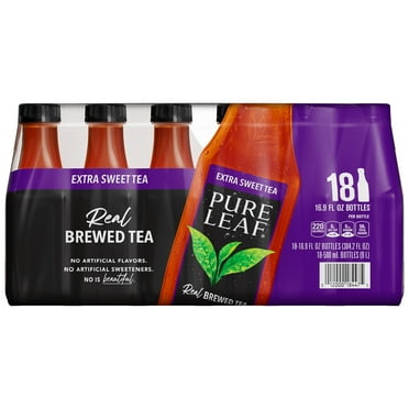 Pure Leaf Real Brewed Extra Sweet Iced Tea, 18.5 fl oz, 12 Pack Bottles ...