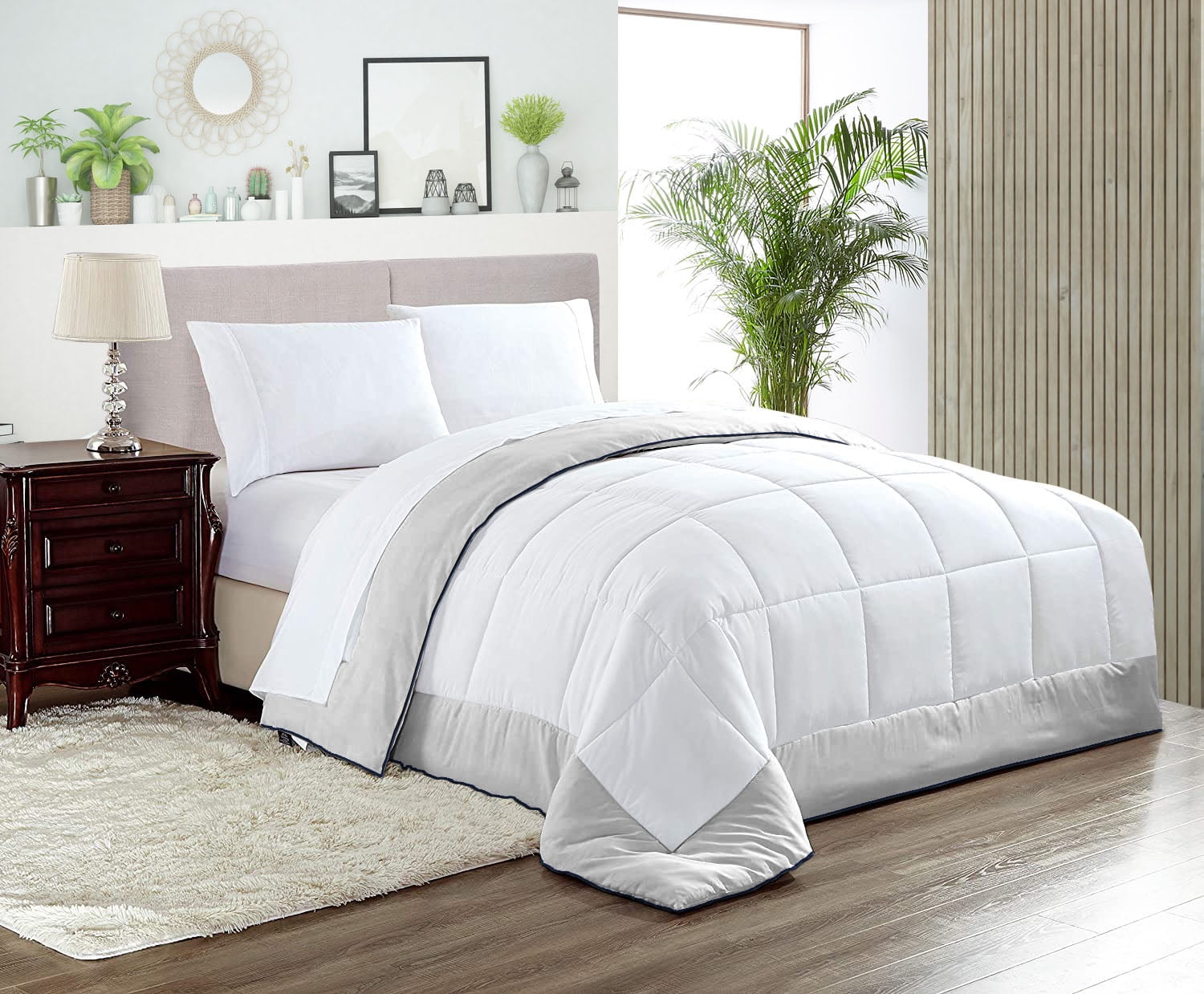 Dee's Collection Oversized King/Palatial King Dual Tone Light Grey ...