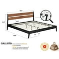 Acacia Callisto Solid Wood Bed Frame with Headboard, Signature ...