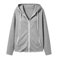 AKOEE Jackets for Women Zip Up Hoodie Zipper Pockets Baggy Y2k Trendy ...