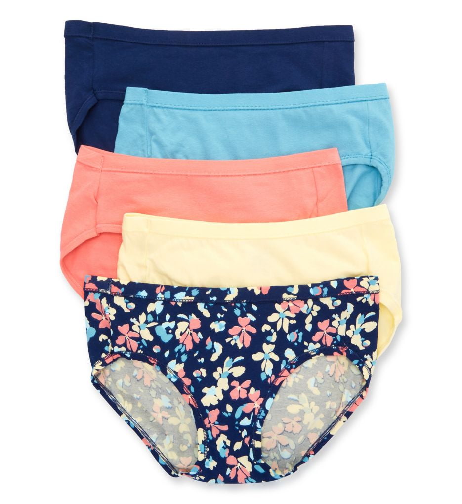 Womens Hanes 41w5cs Cotton Stretch Hipster Panty 5 Pack Champinkblue 6