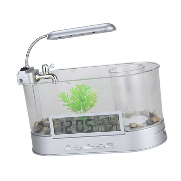 Desktop Tank Bowl USB with LED Clock Accessories with Leach Decoration ...