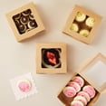 50 Pack Premium Kraft Baking Boxes, 6x6 Bakery Box with Clear Window ...