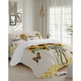 4 Piece Duvet Cover Set Twin, Welcome Farm Sunflower Soft Breathable ...
