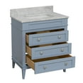 Eleanor 30" Bathroom Vanity with Powder Blue Cabinet and Carrara Marble ...