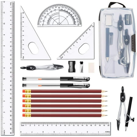 FanShowMath Compass for Geometry Set 20 Piece Student Geometry Box ...