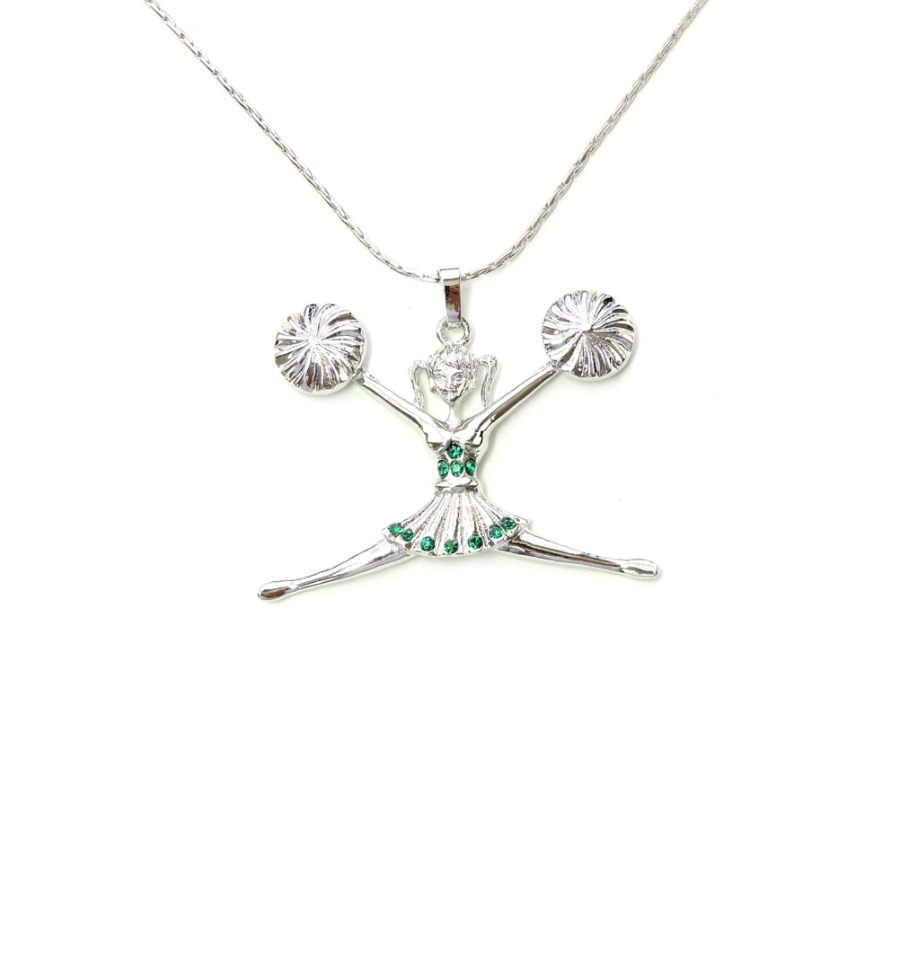 Cheerleader Necklace Cheerleading Pendant Charm iCheer Foodtball Sport ...