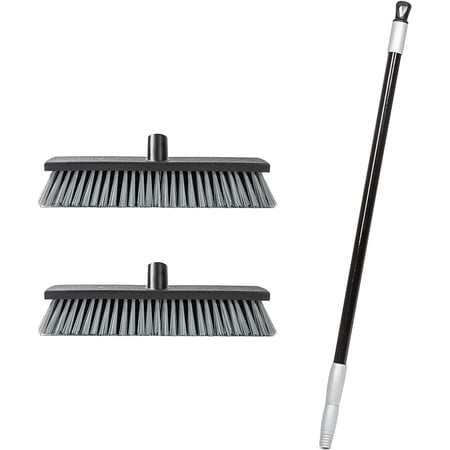 12.6'' XBRW Multi-Surface Push Broom | 2 Brush Head & 1 50'' Telescopic ...