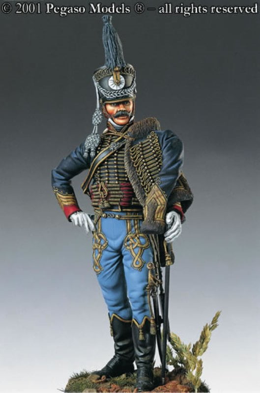 Pegaso Models 90mm Polish Hussar Officer, 1814 White Metal Figure Kit ...