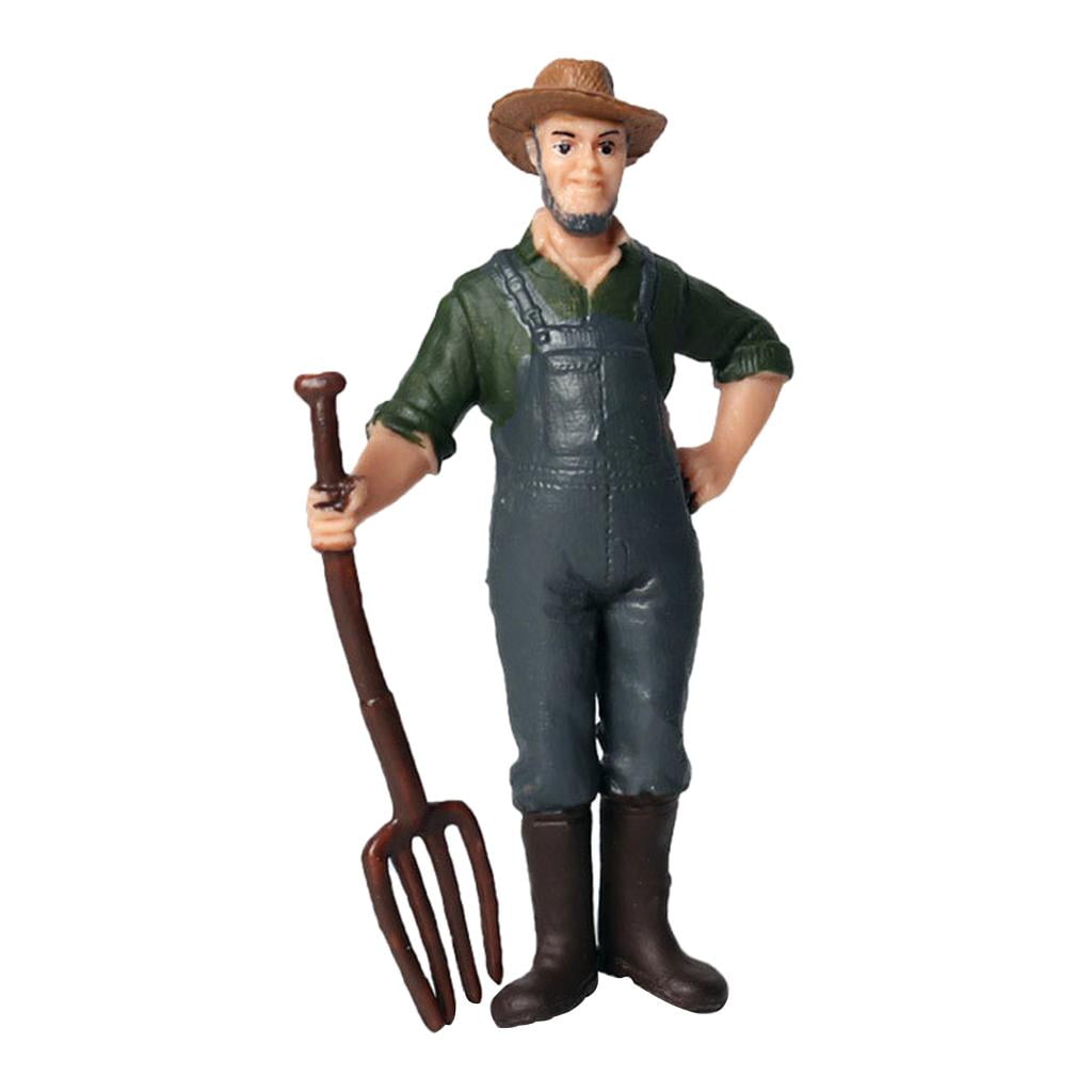 Farmer Model Toys Realistic Female Male Farmer Figure Model Figurine ...