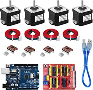 Buy 3D Printer CNC Controller Kit with for ArduinoIDE, GRBL CNC Shield Board A4988 Stepper Motor ...