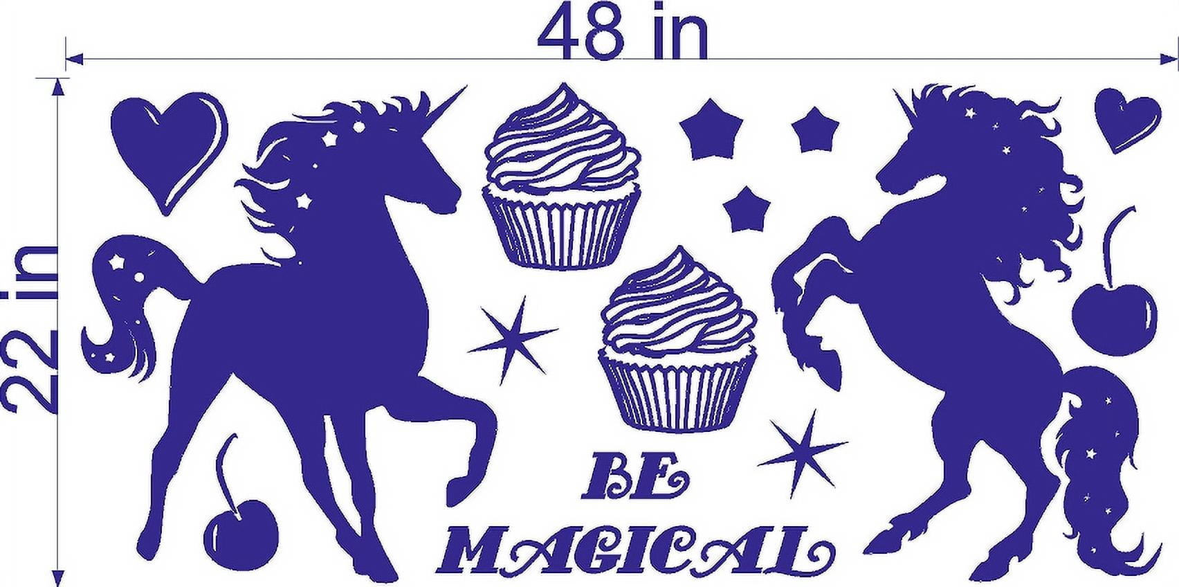MAGICAL UNICORNS VINYL WALL DECALS (YOU CHOOSE SIZE!) - Walmart.com
