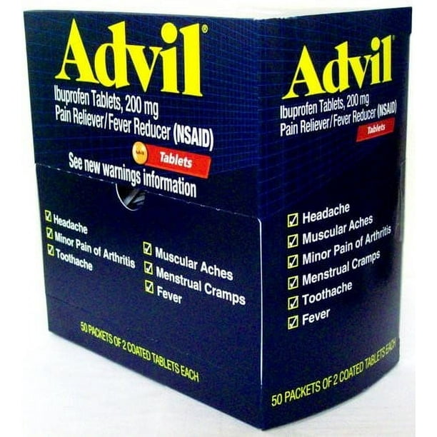 Advil Caplets paquetes de viaje de 200 mg cada caja contiene 50 ...