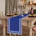 Blue Plaid Table Runner, Country Rustic Farmhouse Geometric Lines Grids ...