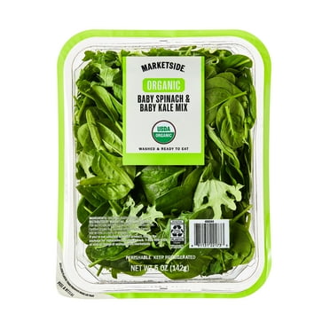 Marketside Fresh Baby Spinach 6 oz Bag, Tender Texture, Ready to Eat ...