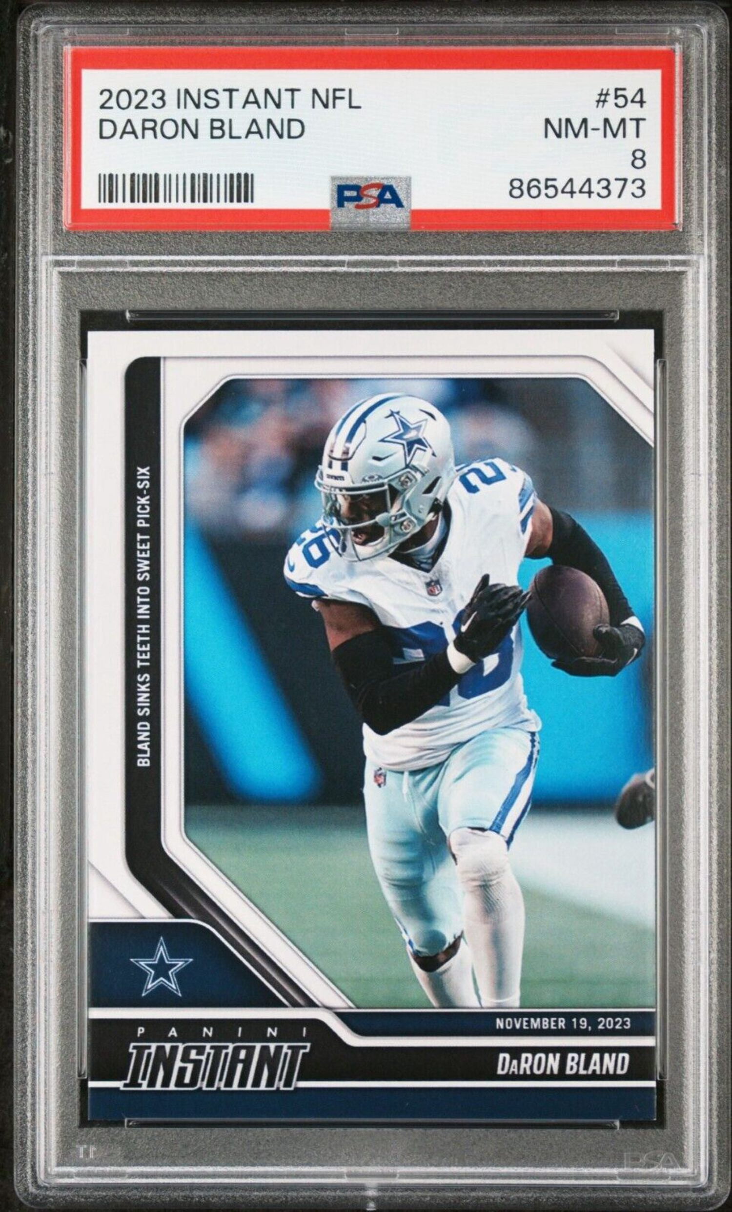 Daron Bland 2023 Panini NFL #54 Card 1 of 401 Ties Pick-6 Record PSA 8 ...