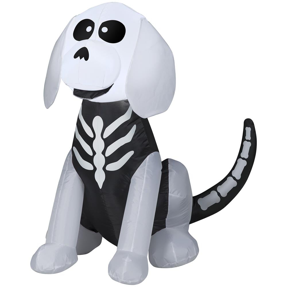 4' Gemmy Airblown Inflatable Halloween Sitting Skeleton Dog - Walmart.com