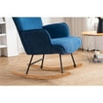 Contemporary Modern Style Rocking Chair-Fabric Accent Chair-Blue ...