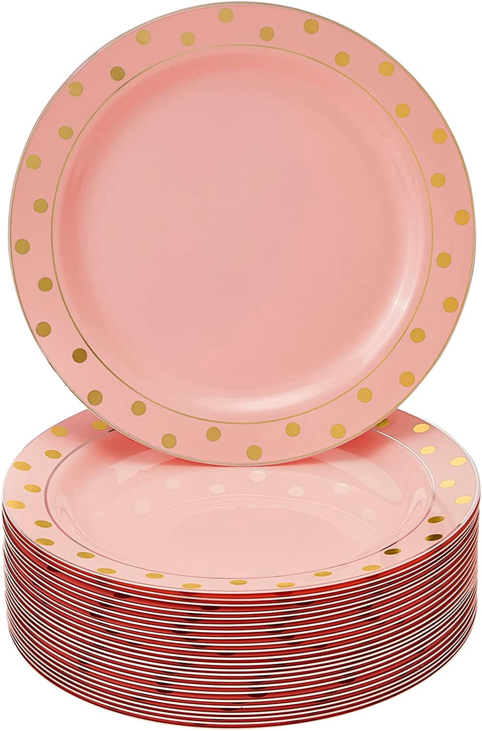 Elegant Disposable Blush Plates For Party - (24 Pc) Heavy Duty ...