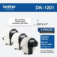 Brother Genuine DK-1202 Die-Cut Shipping Paper Labels, 300 Labels per ...