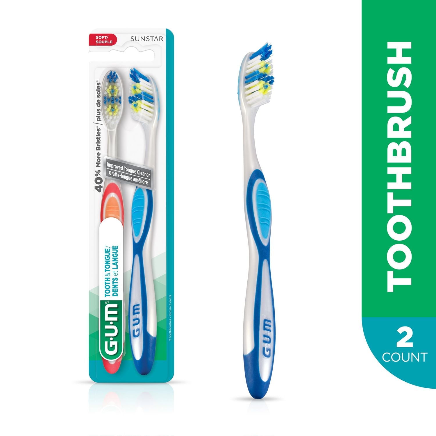 Click here for Gum Tooth & Tongue Soft Toothbrush 2-Pack 2 prices