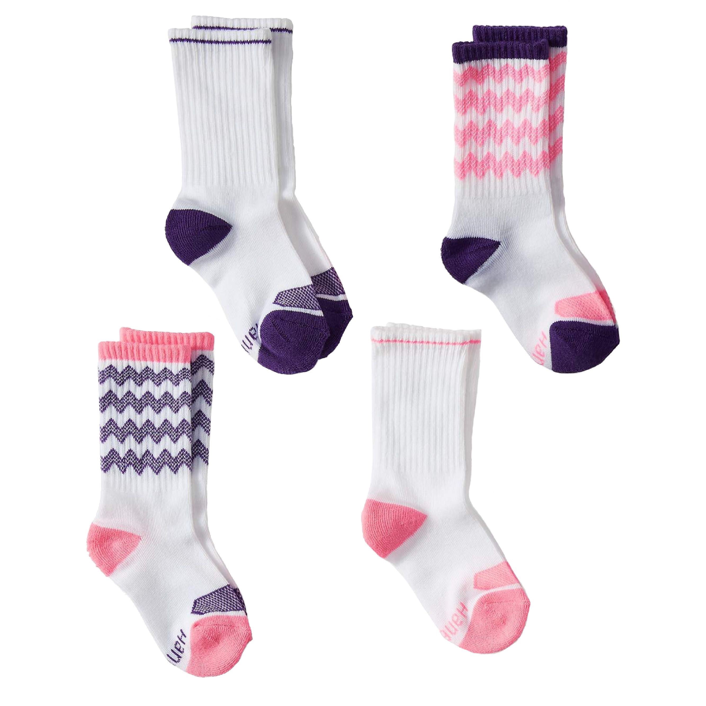 Hanes Girls Socks, 4 Pack Athletic Assorted, Sizes S-L - Walmart.com