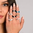 Round Cut Silicone Ring Set for Women, 2 Thin Stackable Rings - 7 mm ...