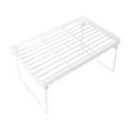 White Wire Plastic Organizer Shelves Rack, Stackable Foldable Kitchen ...