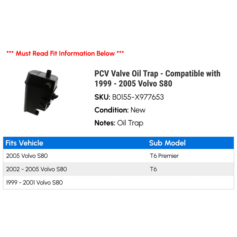 2002 Volvo S80 Pcv Replacement