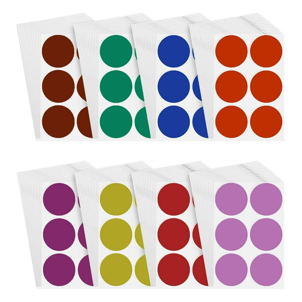 2" Inch Round Stickers, Color Coding Dot Labels, Assorted Colors, 768 ...