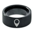 Tungsten GPS Location Symbol Icon Band Ring 9mm Men Women Comfort Fit ...