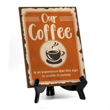 Signs ByLITA Coffee Bar, Table Sign, 6" x 8" (Tan) - Walmart.com