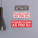 Standard Please Clean As You Go Sign (White) - Large - Walmart.com