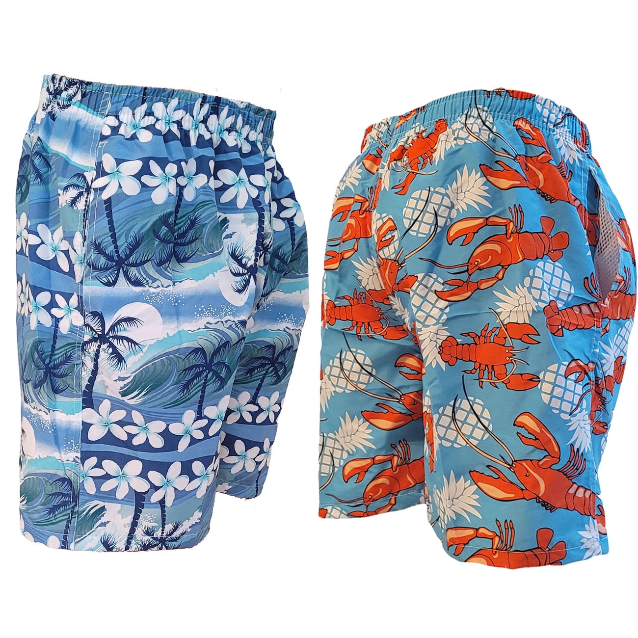 2-Pack Mens Boys Swim Shorts, Swimming Bottoms Trunks, Board Shorts ...