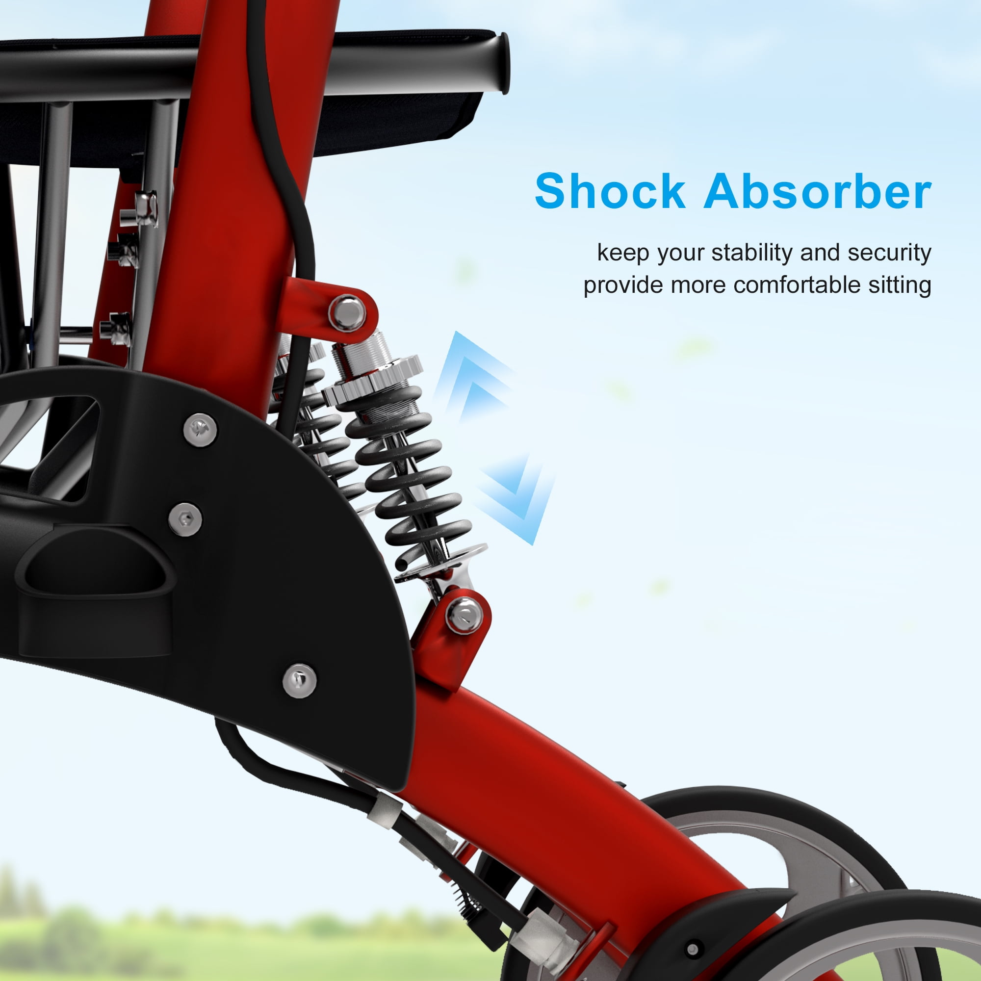 Buy Maidesite 4 Wheel Rollator Walker لكبار السن مع المقعد ، والوقوف ...