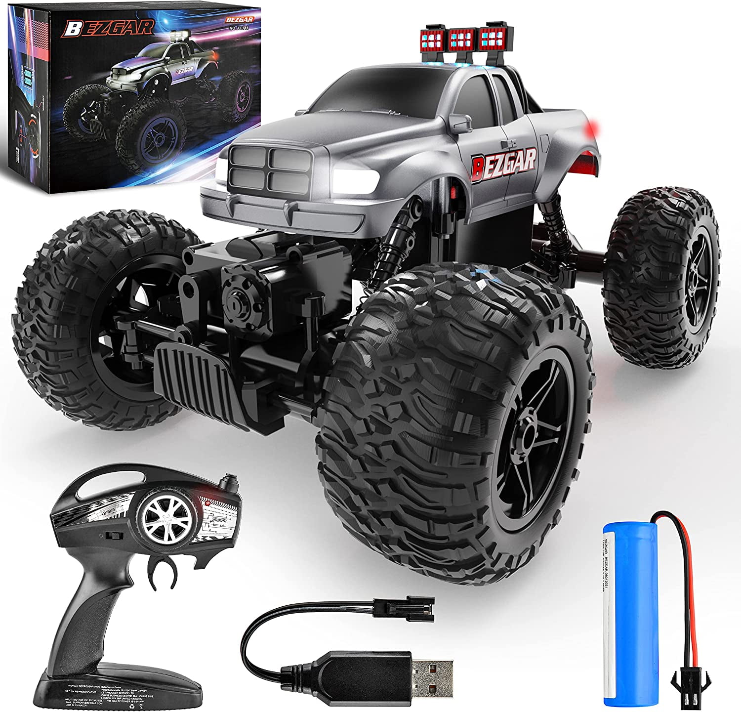 Bezgar 1:14 RC Cars Remote Control Monster Truck, Radio Controlled ...
