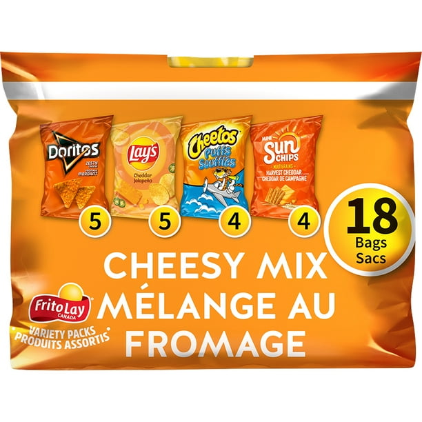 Emballages de produits assortis Frito-Lay Mélange au fromage 18ct ...