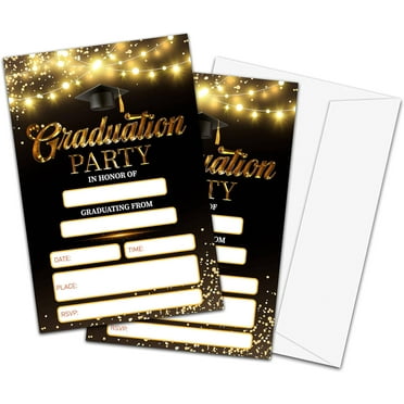 Hello College Graduation Party Invitations - Fill-In Cards with ...