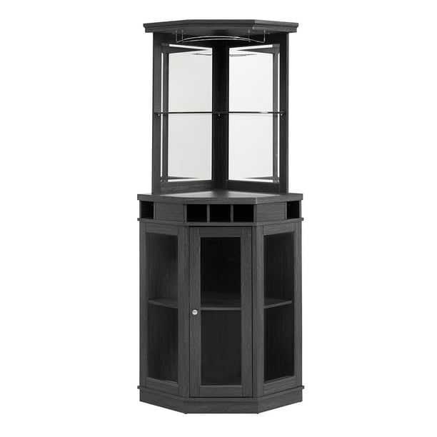 Home Source Corner Bar Unit Charcoal - Walmart.com