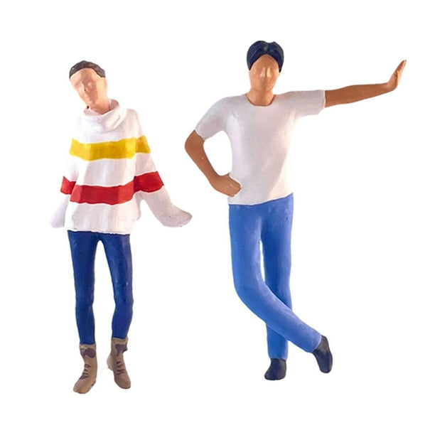 Bunblic 2 Pieces 1/64 People Figures Miniature Diorama Students Figures ...