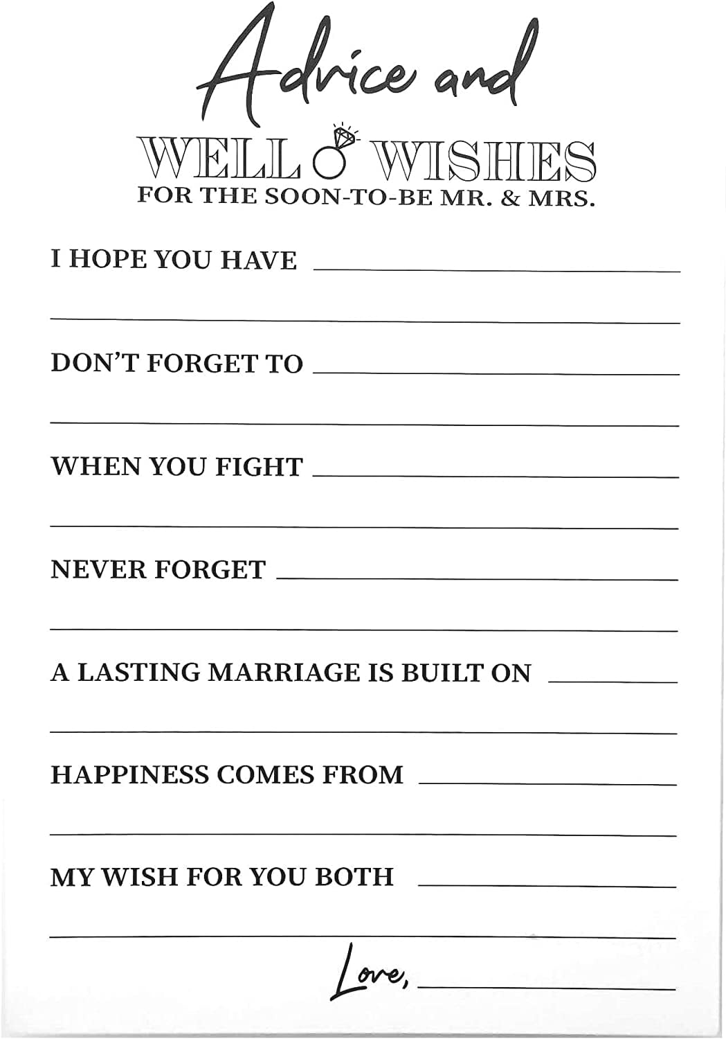 RXBC2011 Wedding Advice and Well Wishes Cards for The Soon to be Mr and ...