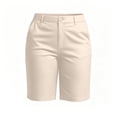 Besolor Women's Dress Shorts Summer Knee Length High Waisted Straight ...