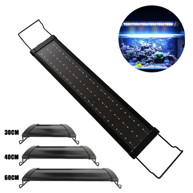 HAOAN LED Light Aquarium Fish Tank with Extendable Brackets Full ...